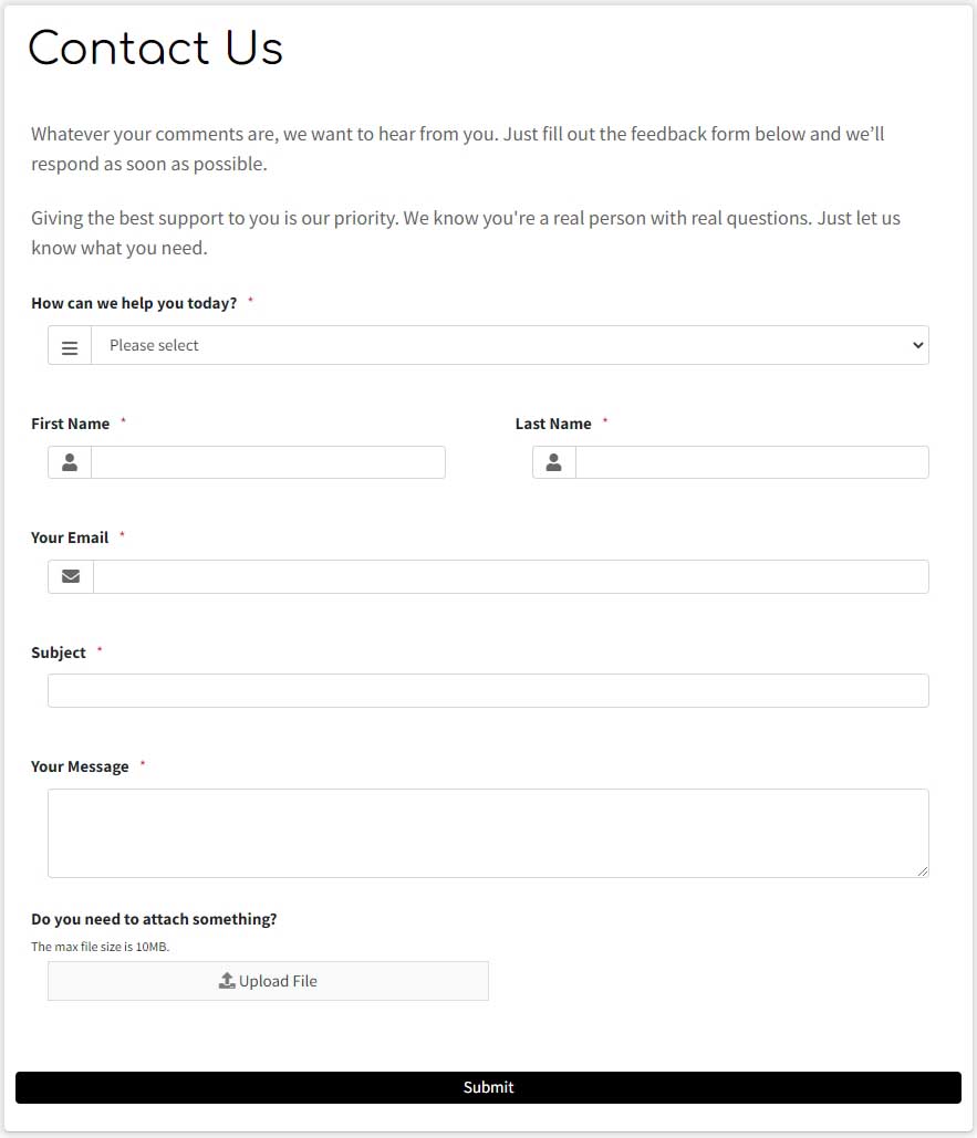 Contact Us with File Upload – PifyApp - Help you to build a customized ...