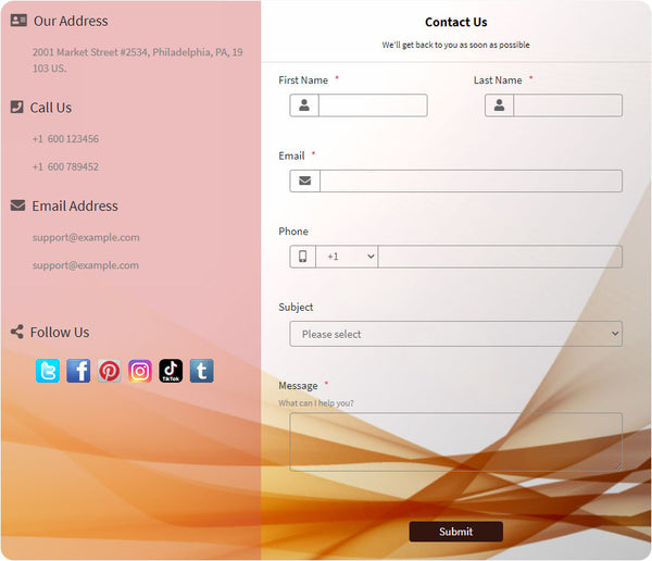 Contact Us with Info Box - PifyApp - Help you to build a customized ...